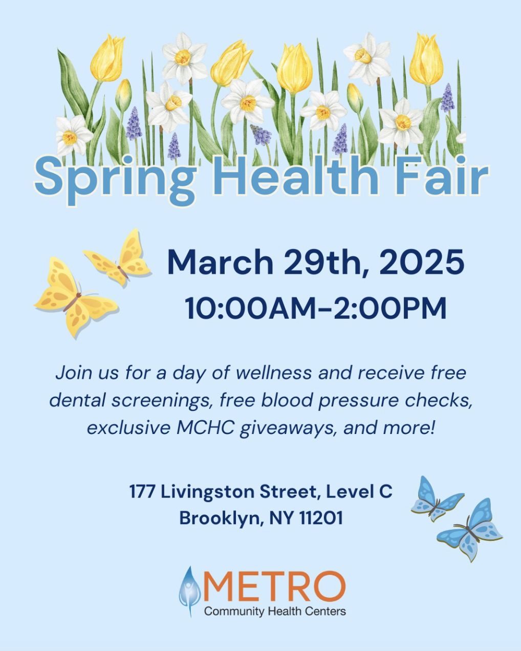 Metro Community Health Center Spring Health Fair Nyc For Free